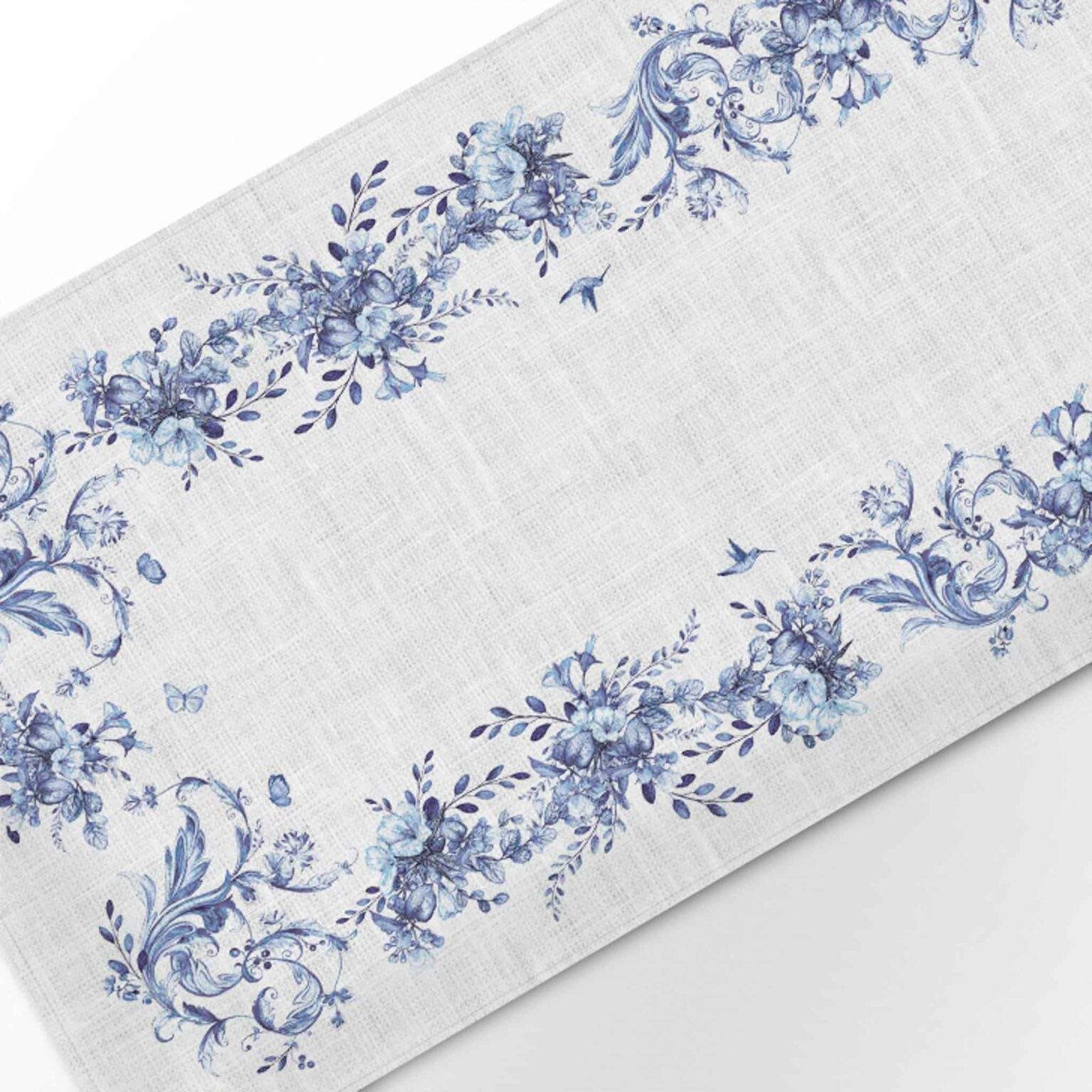 Table runner, Colourful Houses, 100% linen, custom length, linen table ...